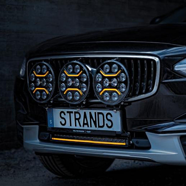 3X Strands Dark Knight Intense 9" KOMPLETT LED EXTRALJUS PACK 400 Watt